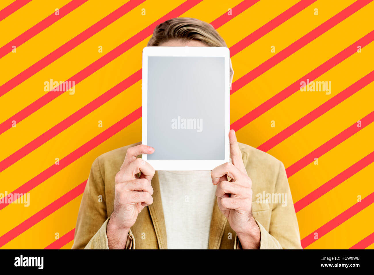 Person Holding Tablet Face Concept Stock Photo - Alamy