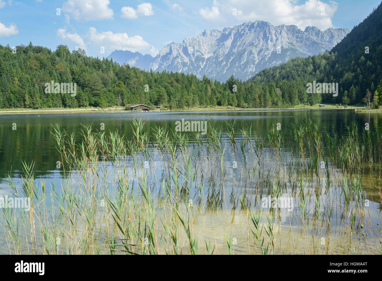 Ferchensee, Werdenfelser Land, Alps, Upper Bavaria, Garmisch ...