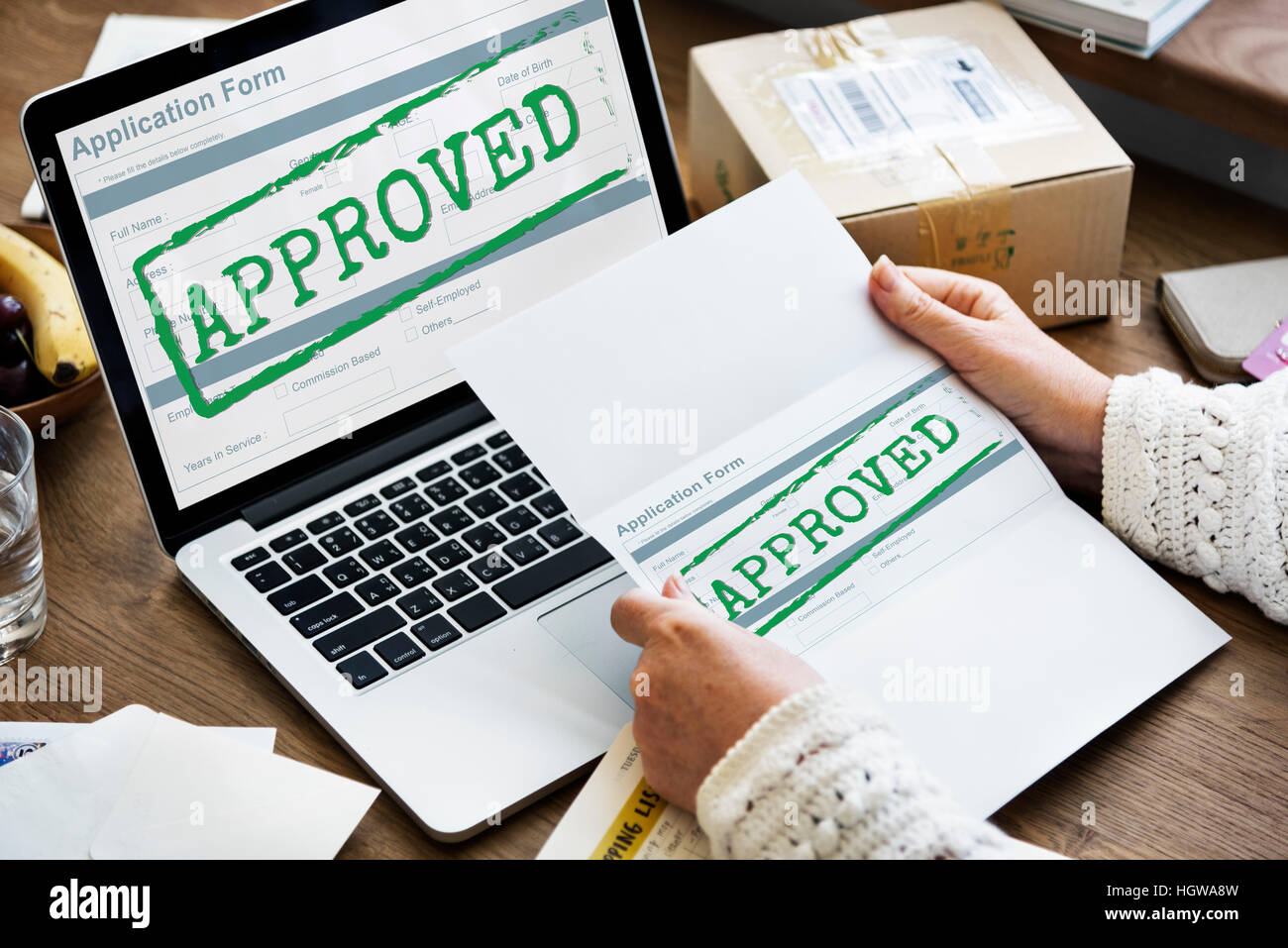 Approved Accepted Application Form Concept Stock Photo - Alamy