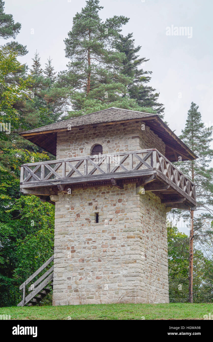 Reconstructed roman watchtower, Baden-Wuerttemberg, Swabian-Franconian ...