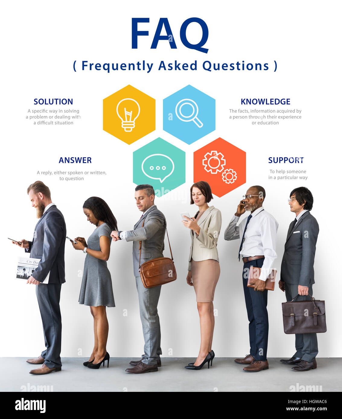 Customer Service FAQs Illustration Concept Stock Photo - Alamy