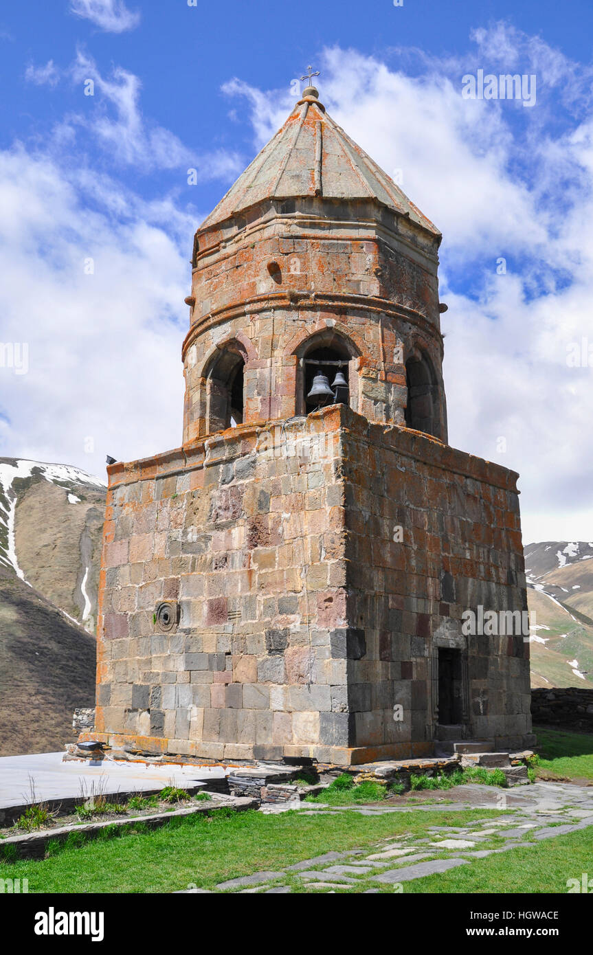 Stepantsminda monastery, Georgian Military Highway, Kazbegi ...