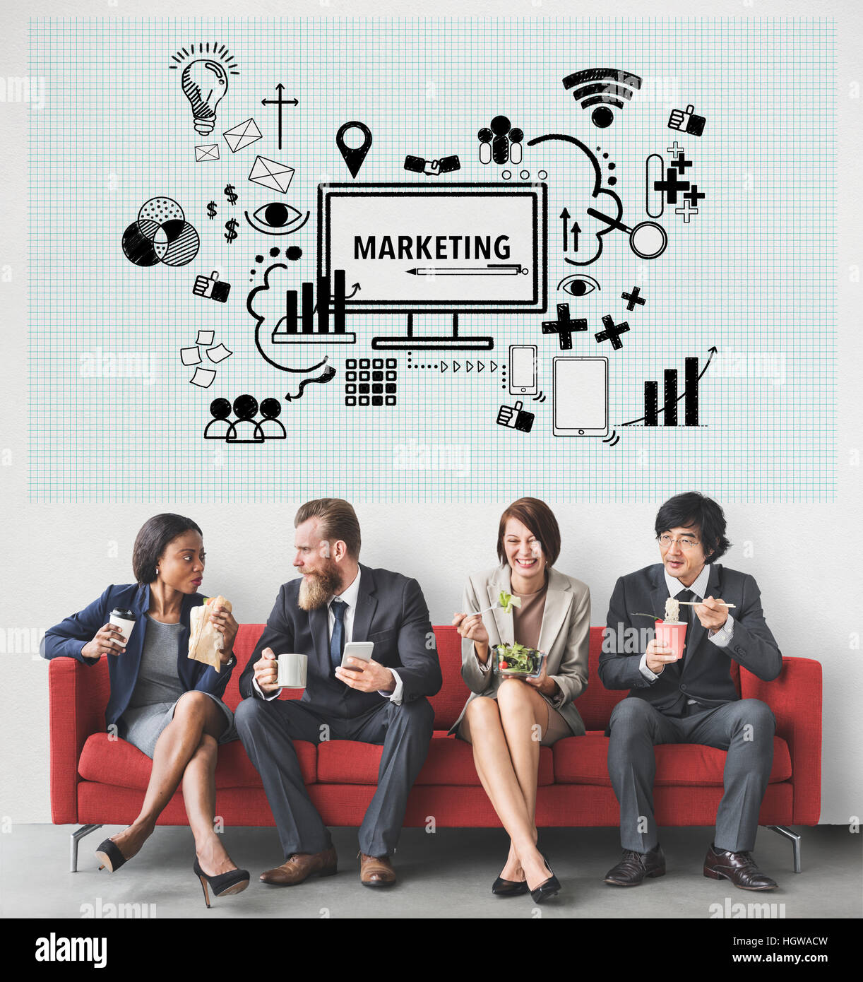 Marketing Computer Sign Symbol Concept Stock Photo - Alamy