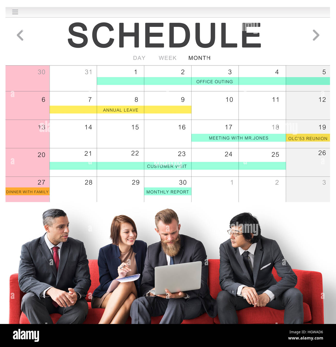 Schedule Table Event Planner Concept Stock Photo - Alamy