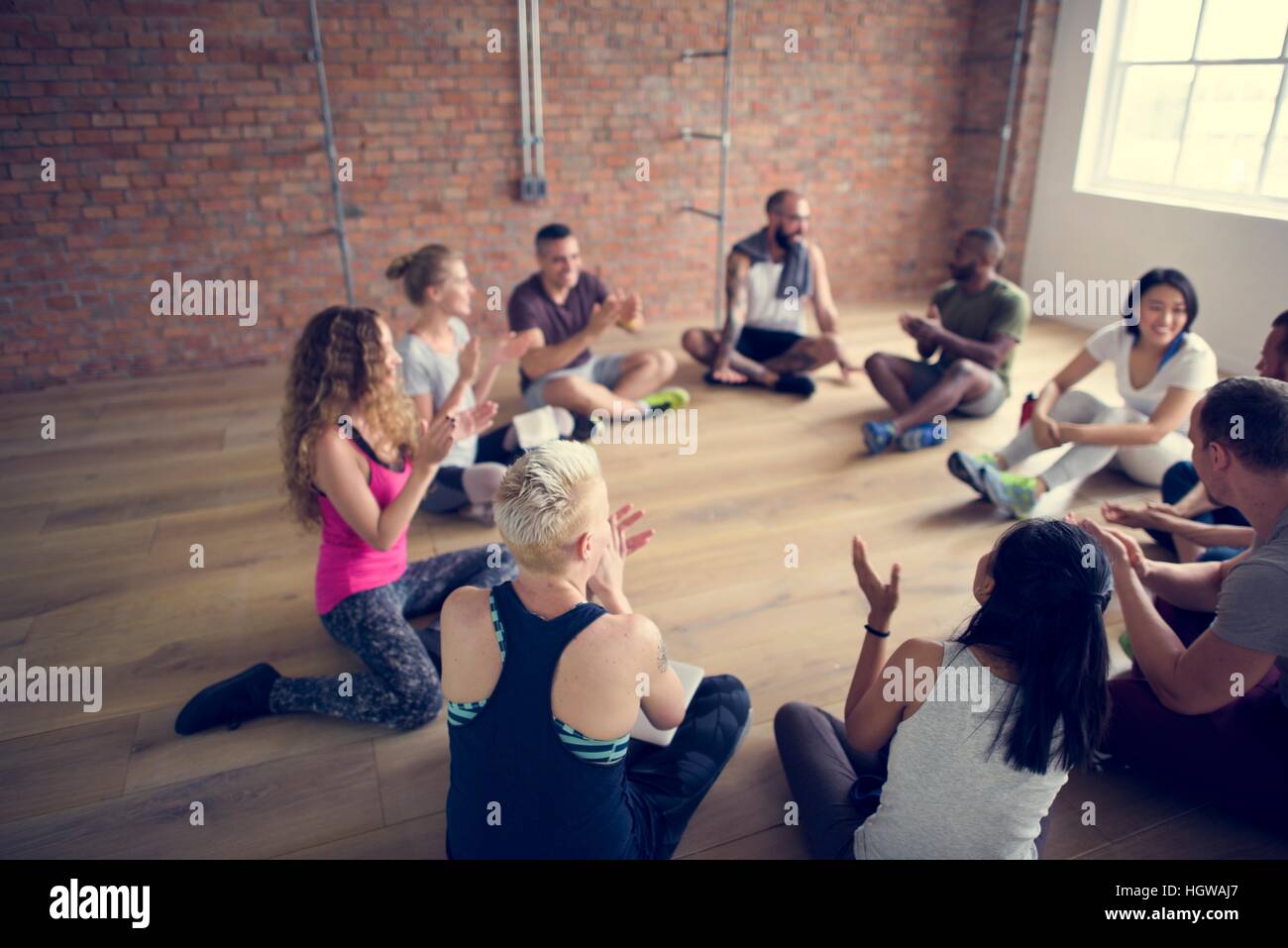 Exercise International Group Relaxation Fitness Concept Stock Photo - Alamy