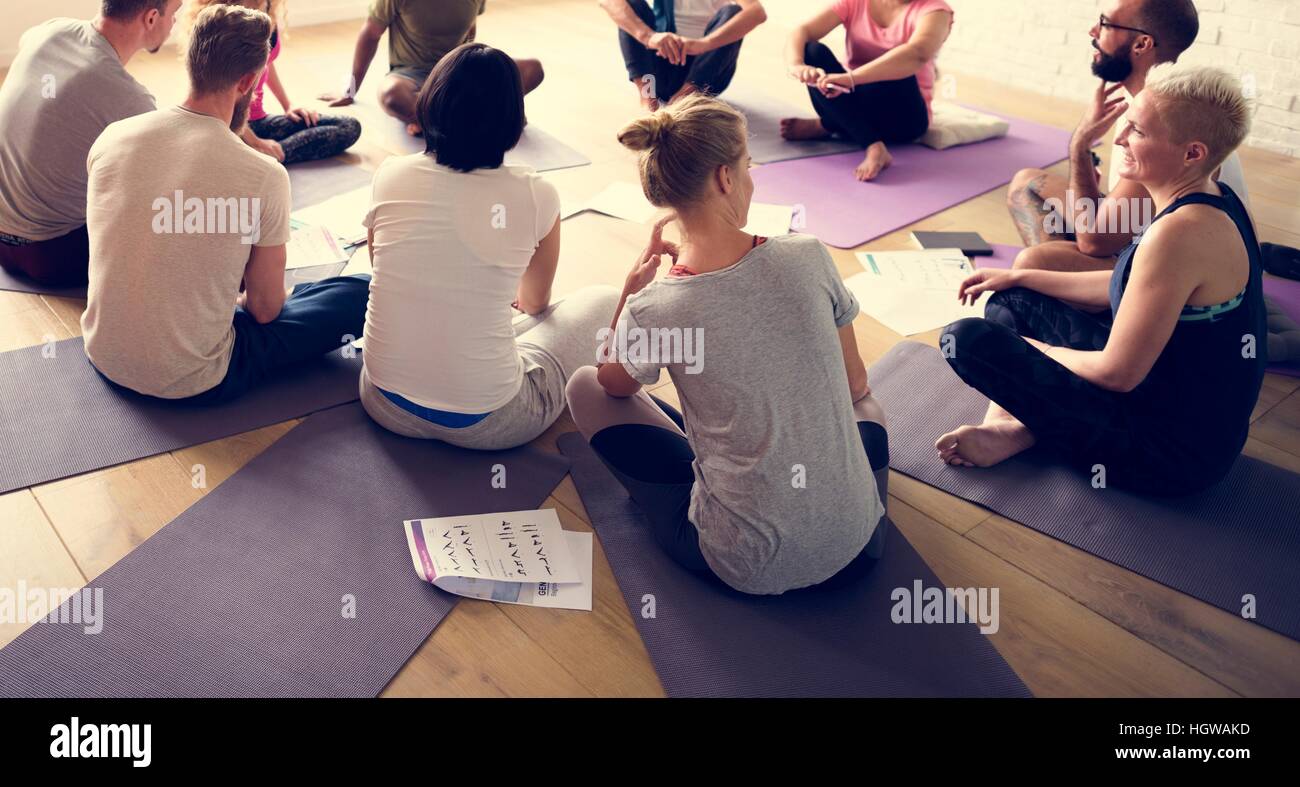 Exercise International Group Relaxation Fitness Concept Stock Photo - Alamy