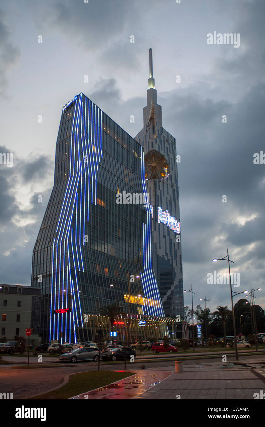 Skyscraper and Radisson Blu Hotel in Batumi, Black Sea, Adjara ...