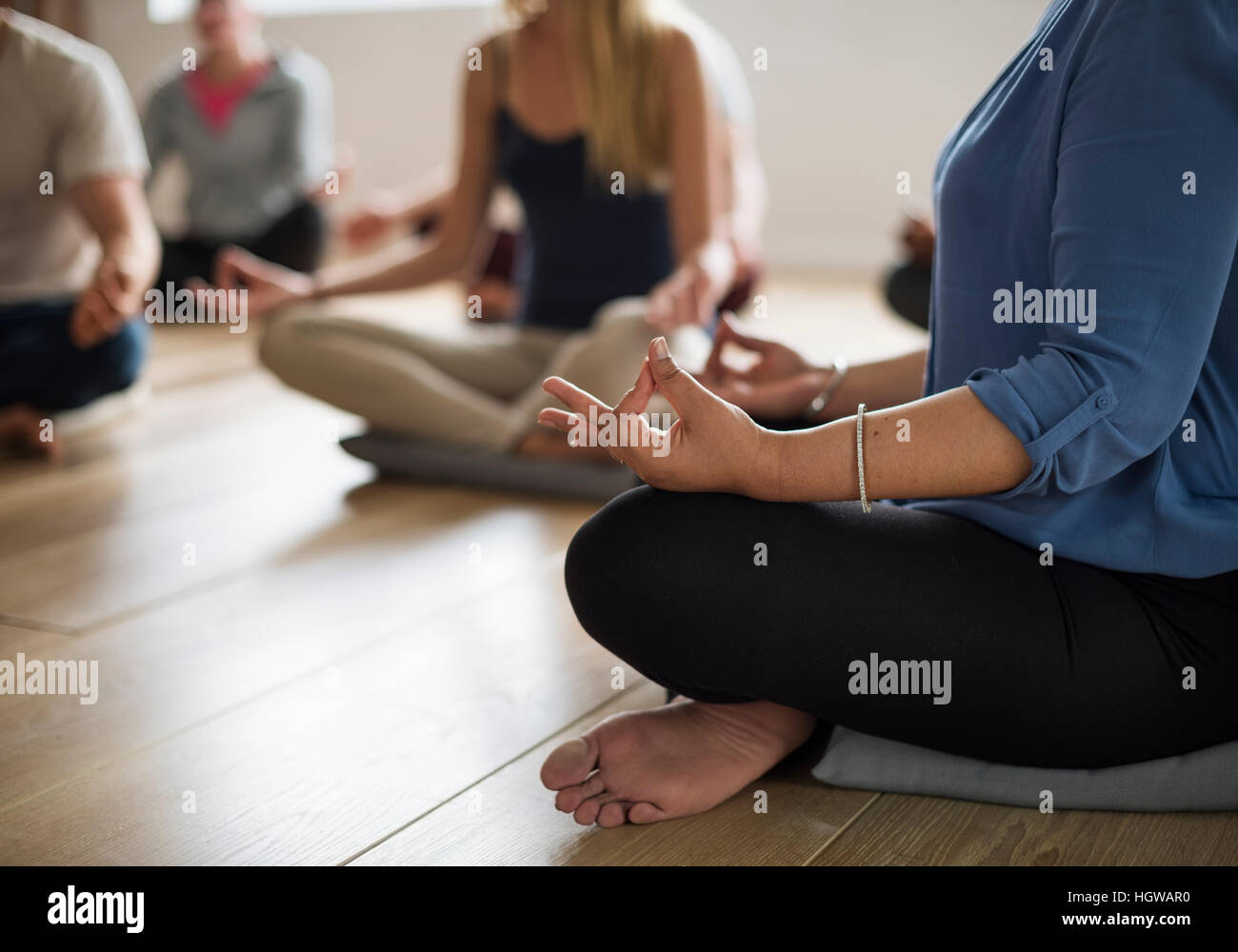Exercise International Group Relaxation Fitness Concept Stock Photo - Alamy