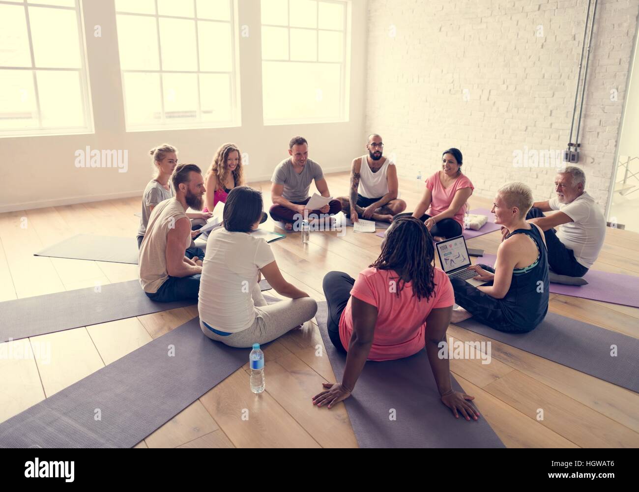 Diversity People Exercise Class Relax Concept Stock Photo - Alamy