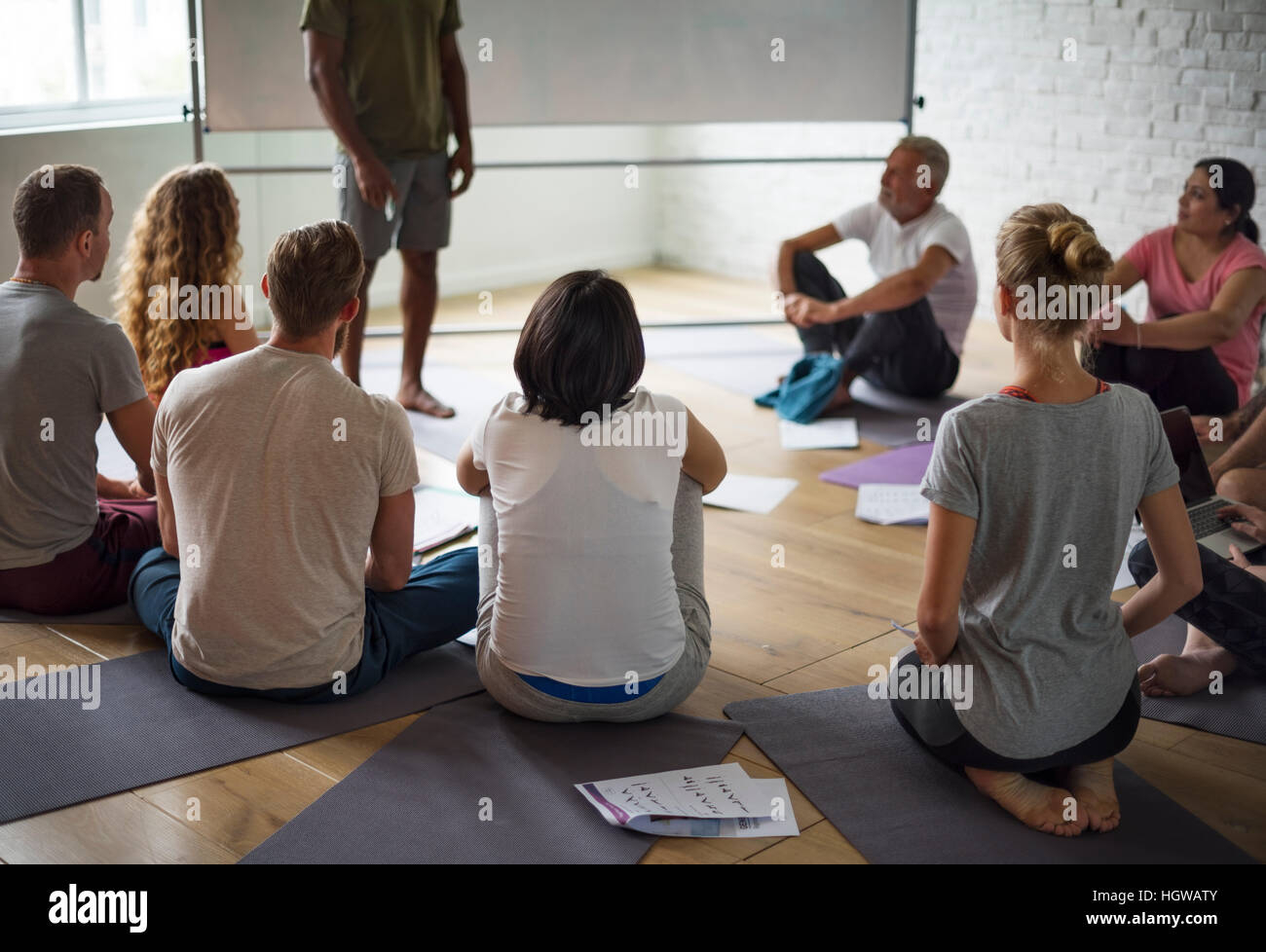 Exercise International Group Relaxation Fitness Concept Stock Photo - Alamy
