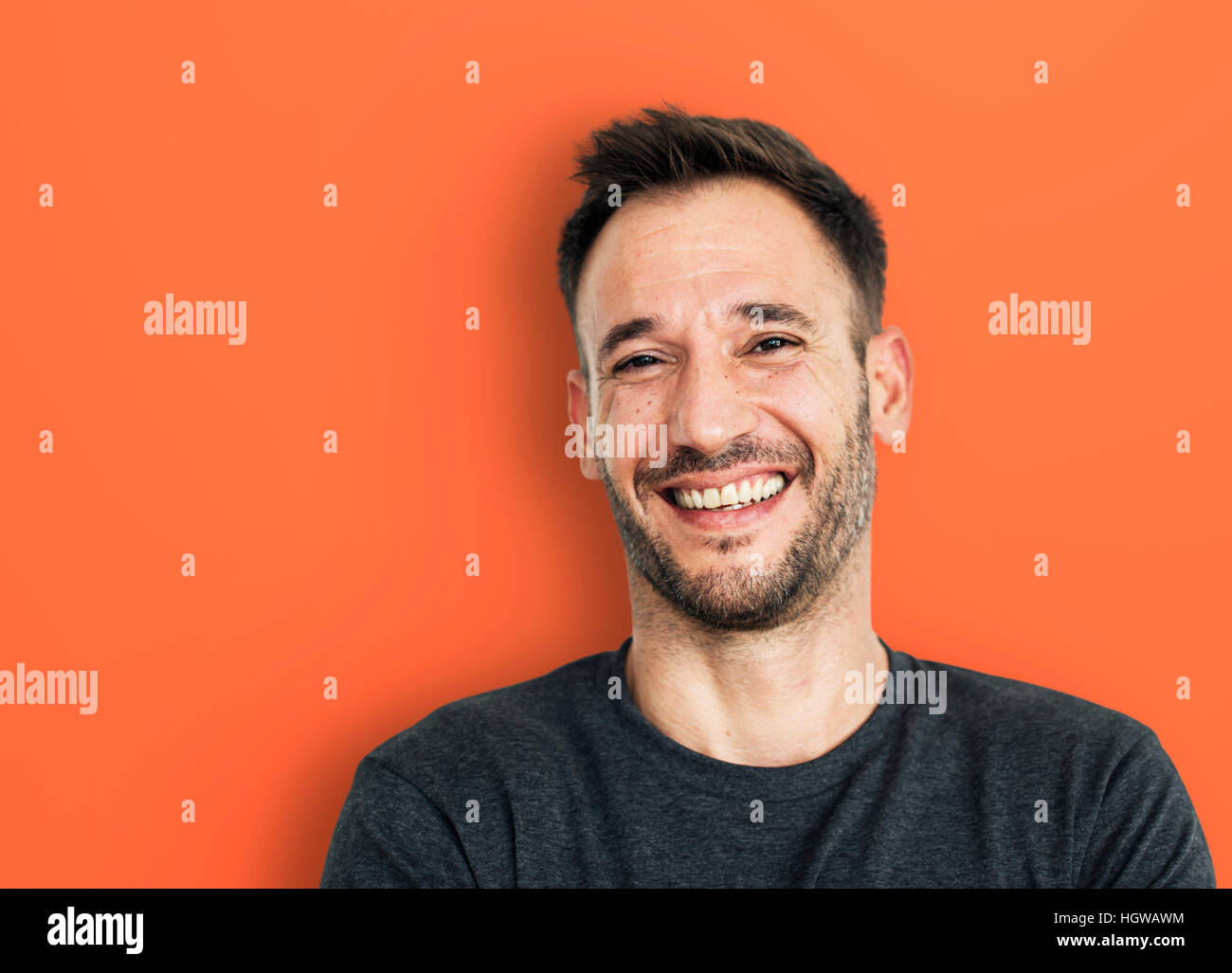 Handsome Guy Happiness Face Expression Concept Stock Photo - Alamy