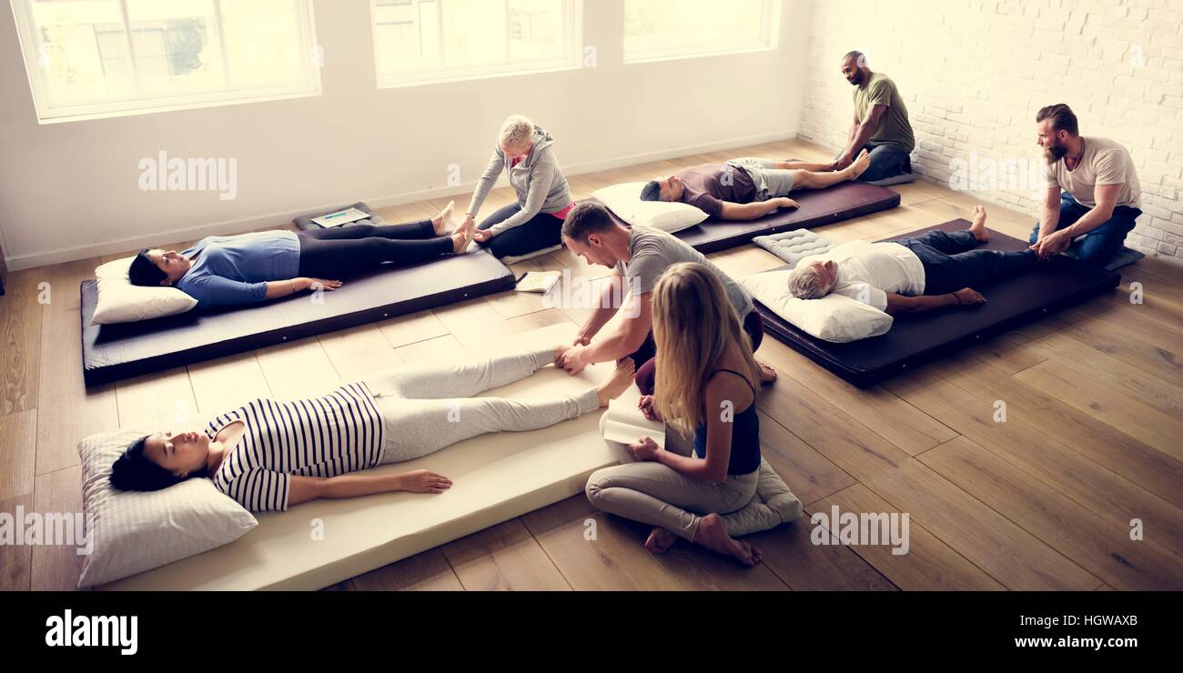 Health Wellness Massage Training Concept Stock Photo - Alamy
