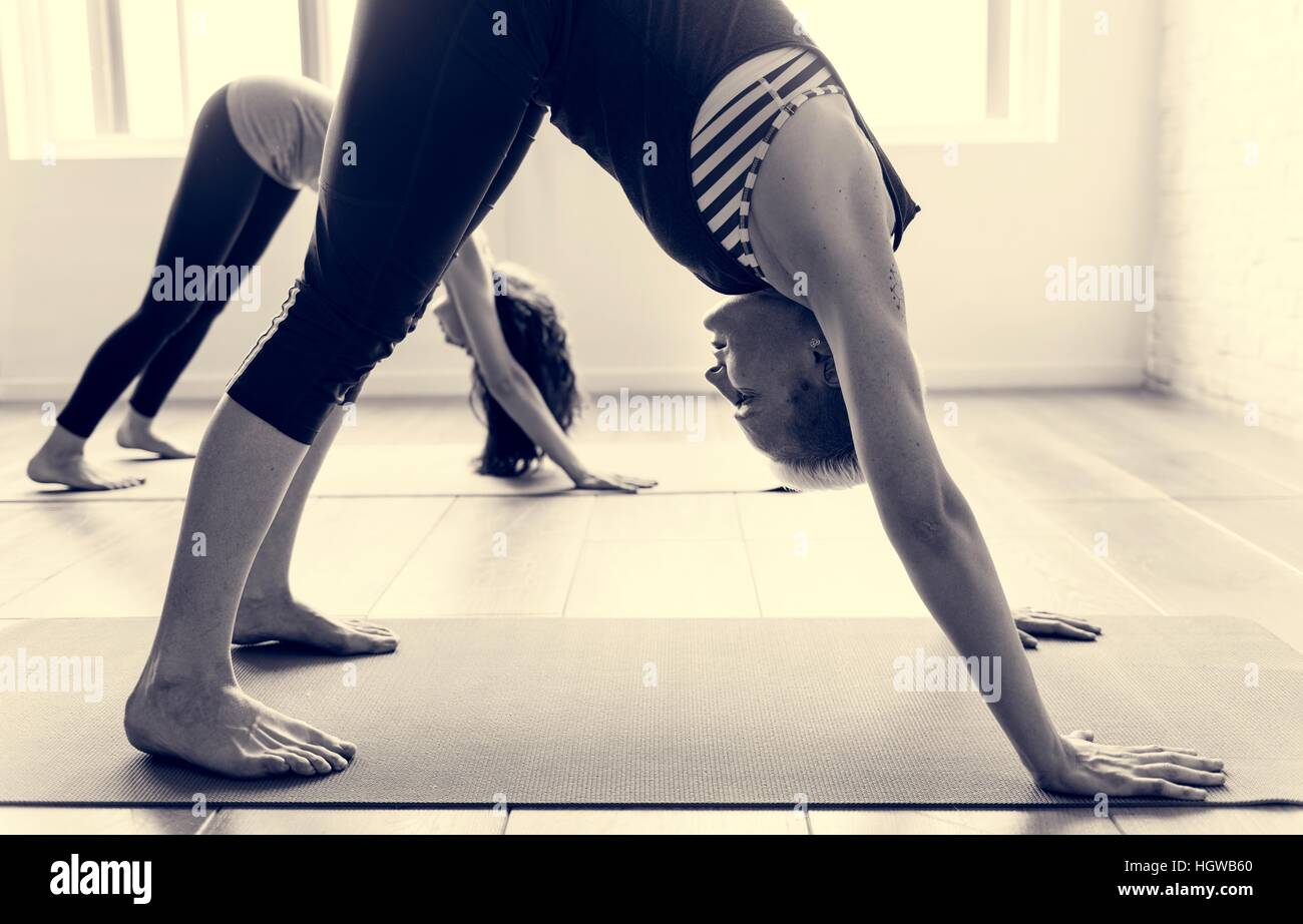 Yoga Practice Exercise Class Concept Stock Photo - Alamy