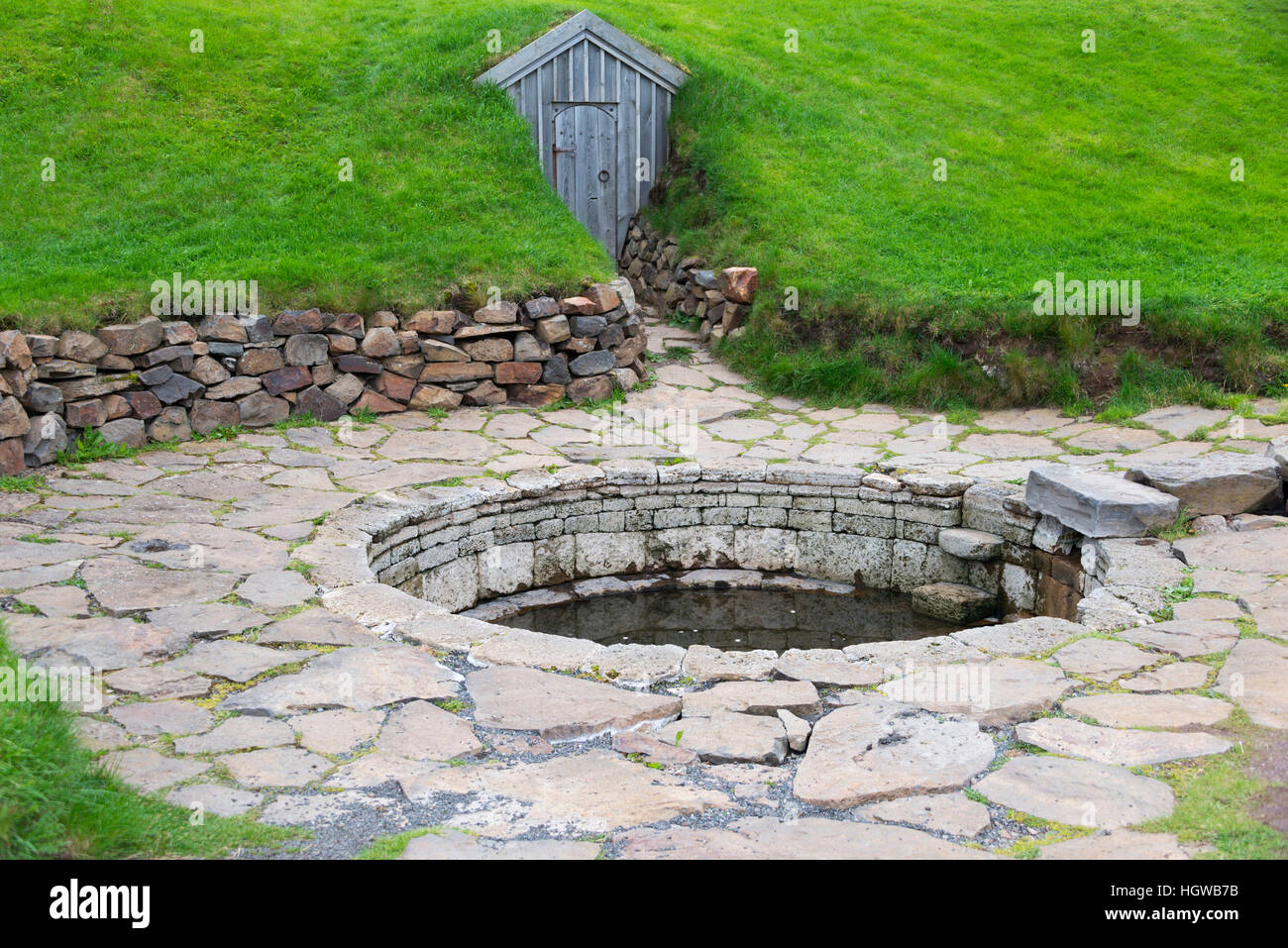Snorralaug, Medieval bath of Snorri Sturluson, Reykholt, Reykholtsdalur ...