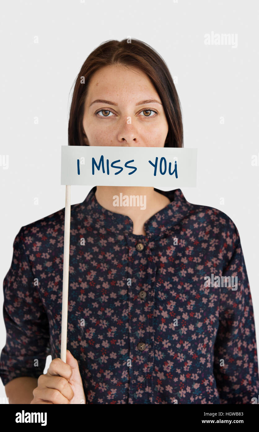 I Miss You Word Emotion Concept Stock Photo - Alamy