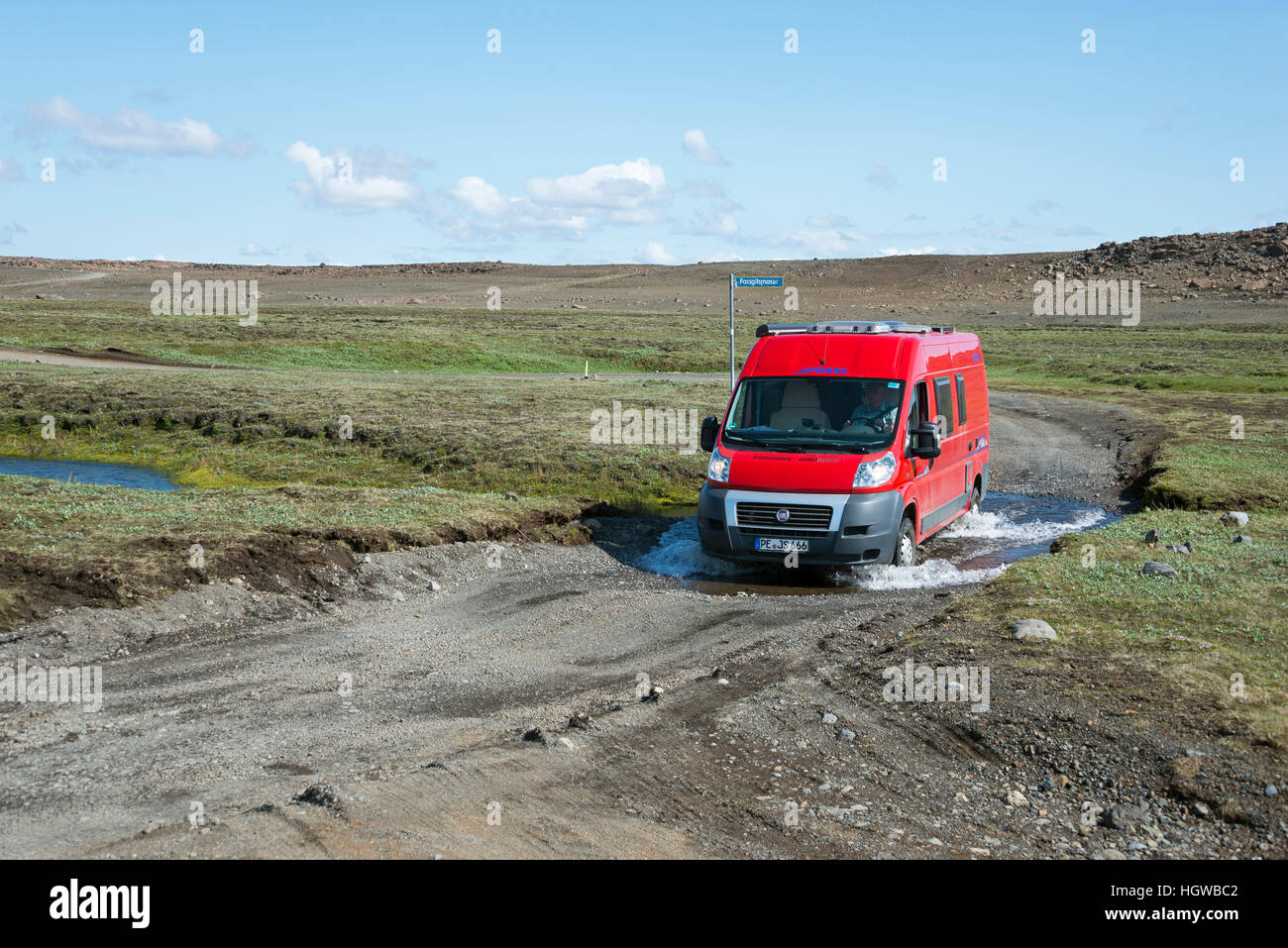 Camper, Sprengisandur, F26, Highland, Iceland Stock Photo - Alamy