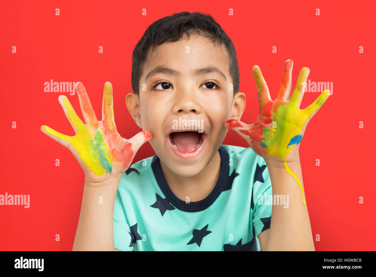 Boy Artwork Kid Child Creative Imagination Concept Stock Photo - Alamy