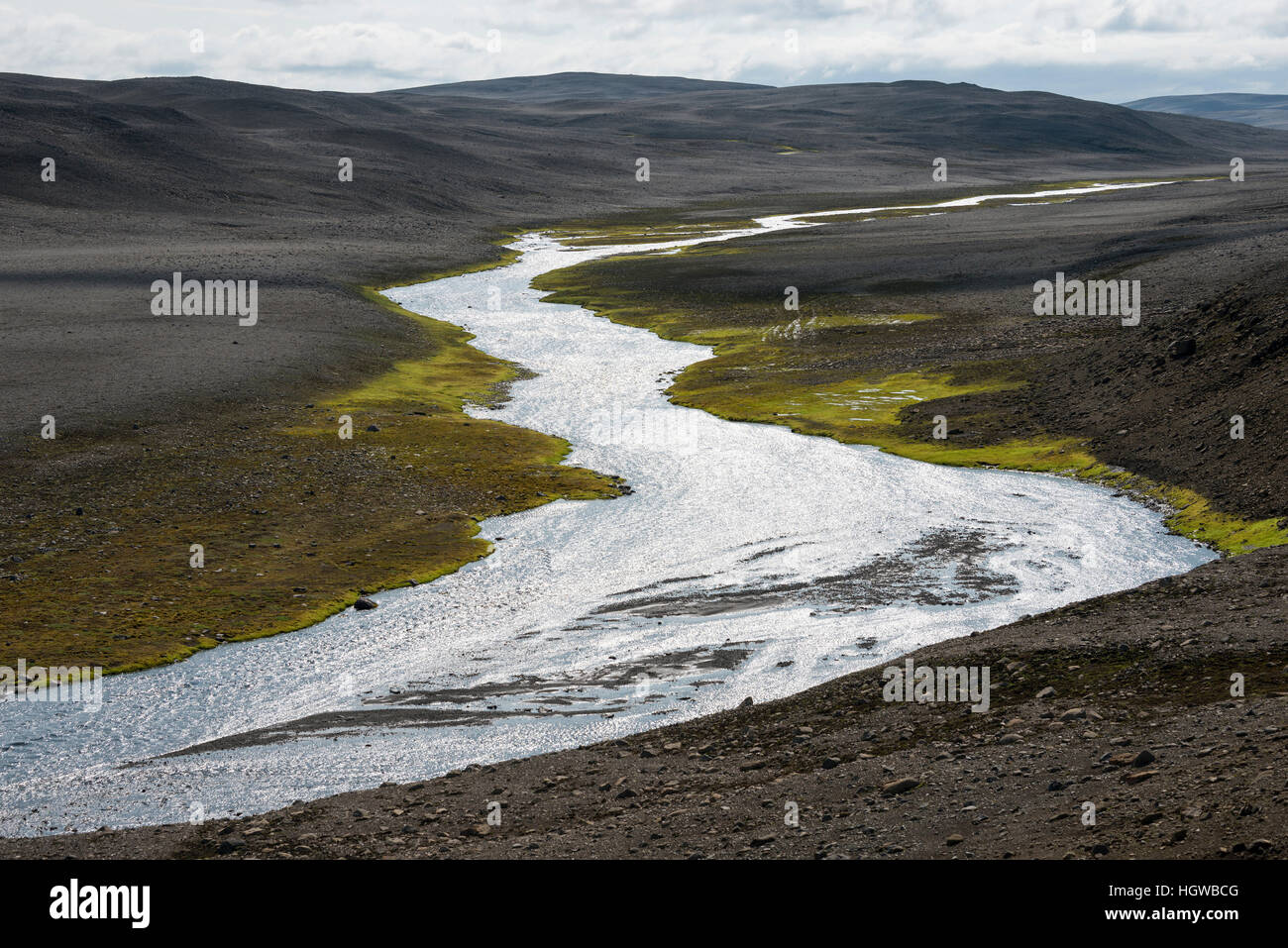 Stream, Sprengisandur, F26, Highland, Iceland Stock Photo - Alamy