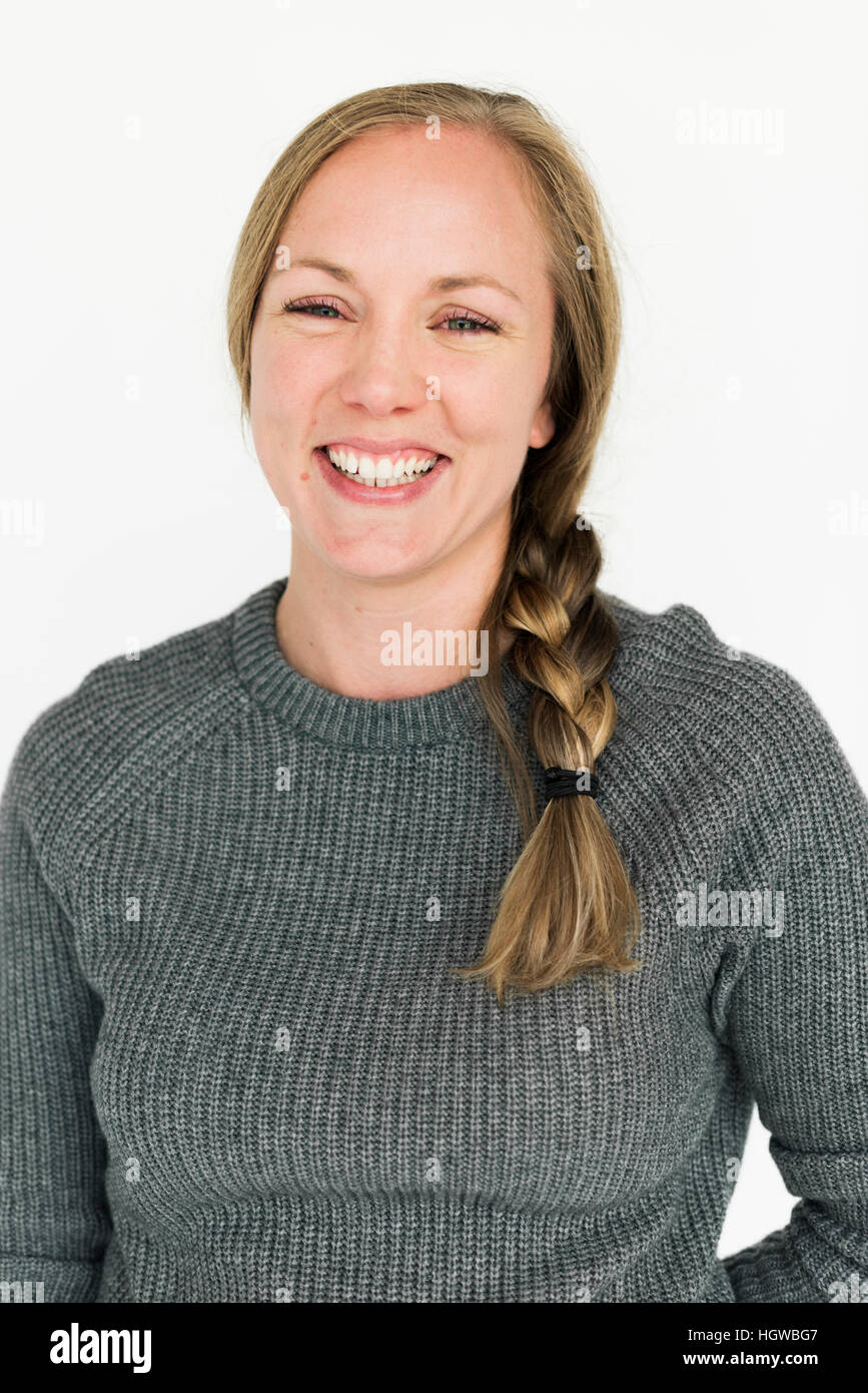 Woman Smiling Happiness Portrait Concept Stock Photo - Alamy