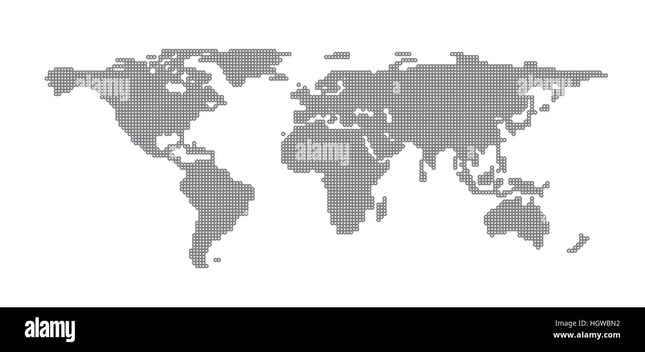 Dotted World Map Stock Vector Image & Art - Alamy