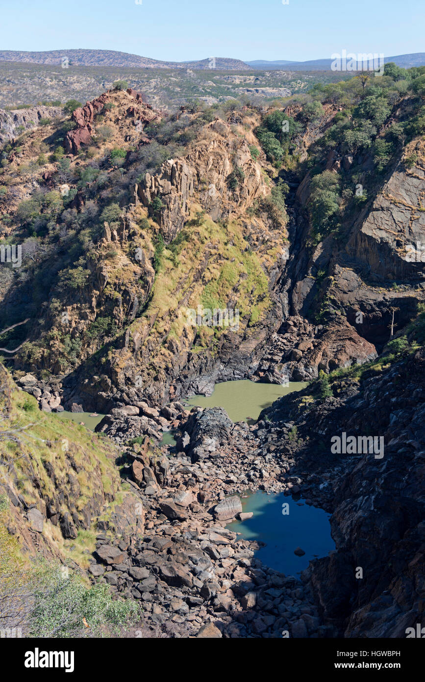Ruacana falls without water, Namibia Stock Photo - Alamy