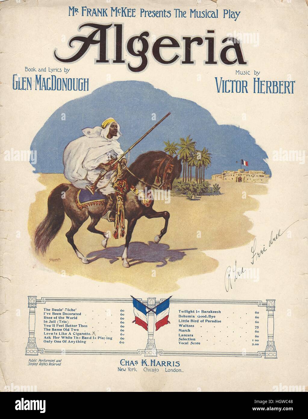 "Algeria" 1908 Musical Sheet Music Cover Stock Photo - Alamy