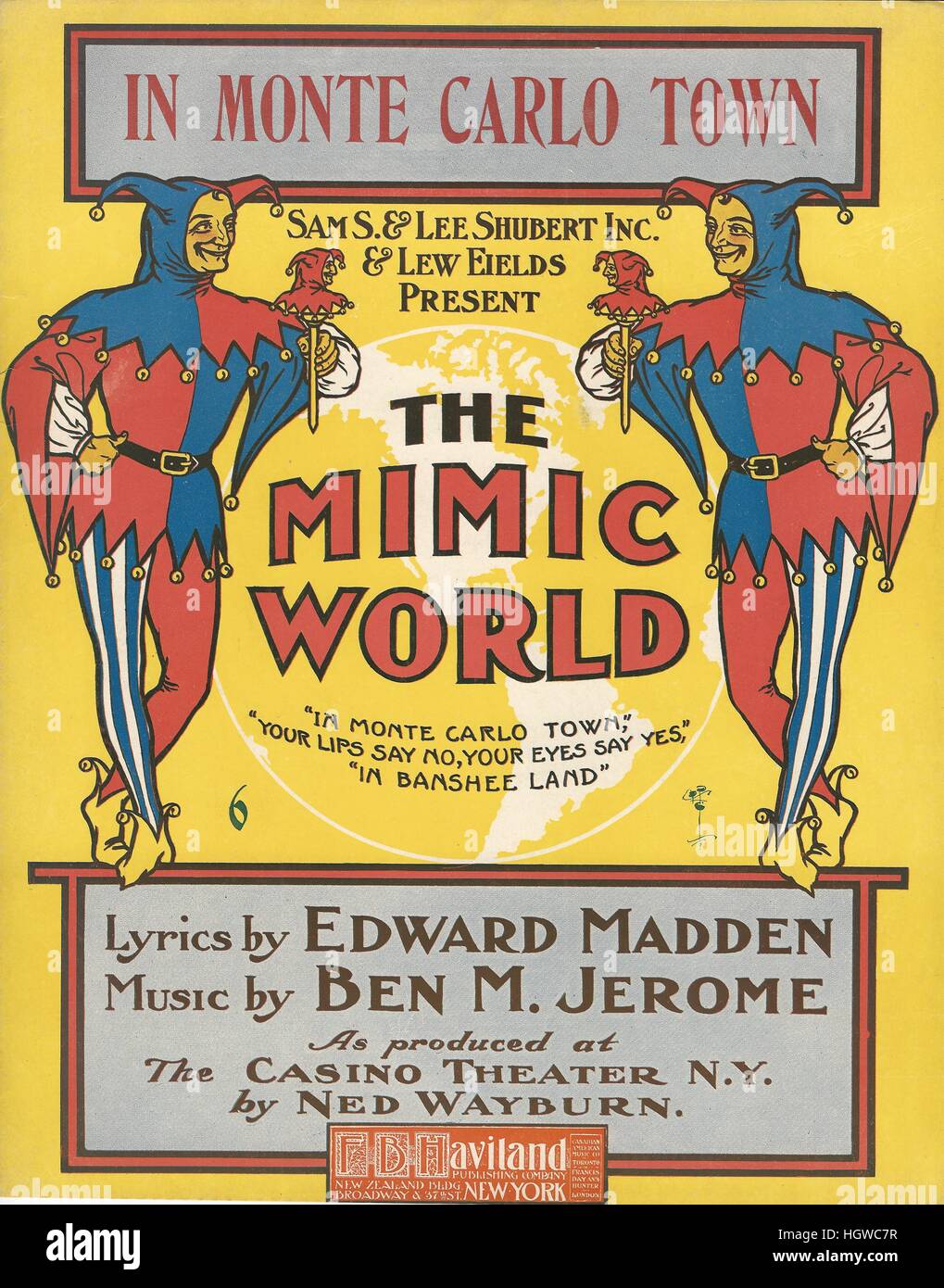 "In Monte Carlo Town" from the 1908 Musical "The Mimic World" Sheet ...