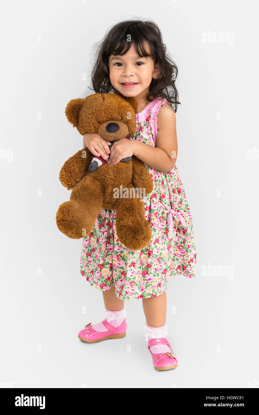 Kid Pose Standing Studio Concept Stock Photo - Alamy