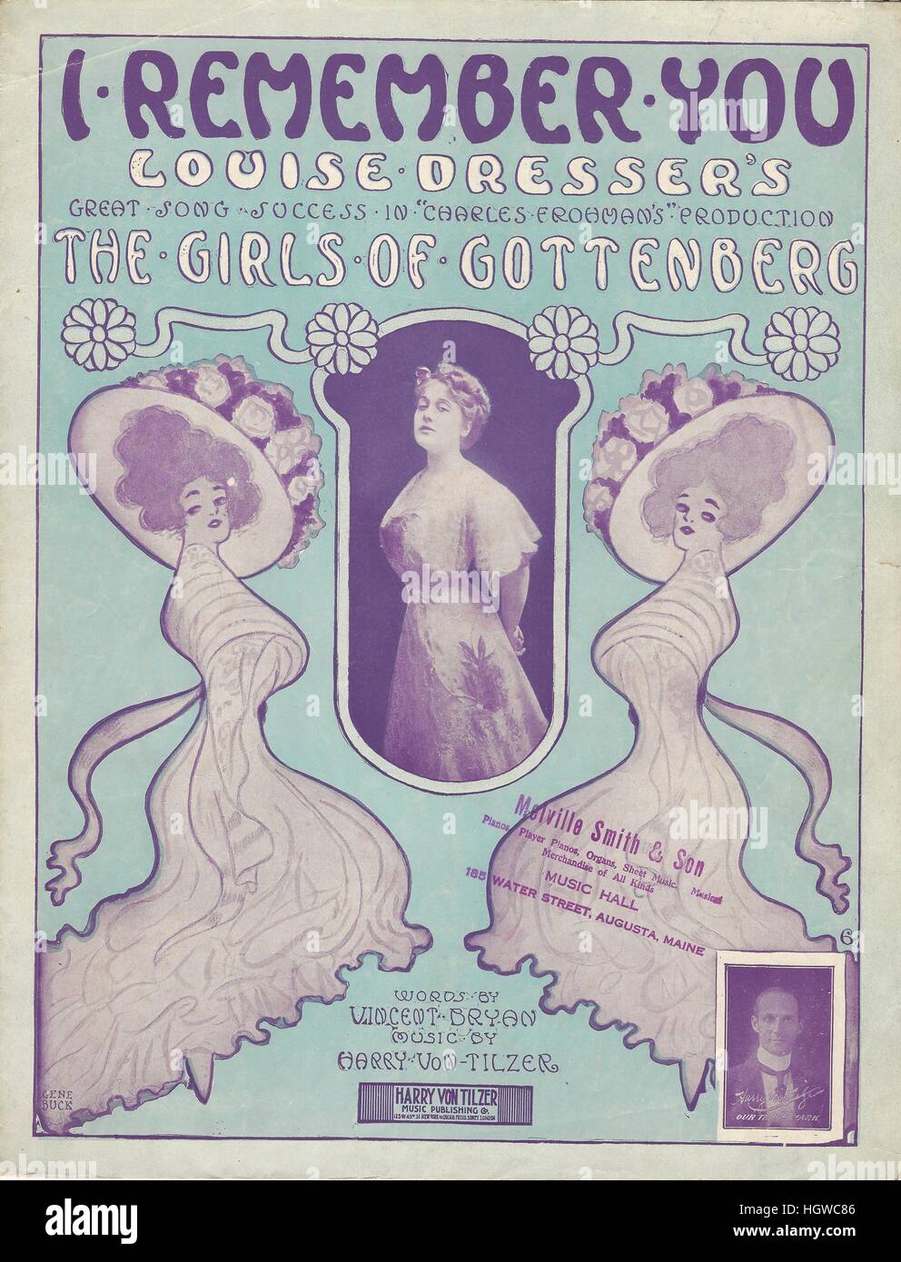 "I Remember You" from the 1908 Musical "The Girls of Gottenberg" Sheet ...