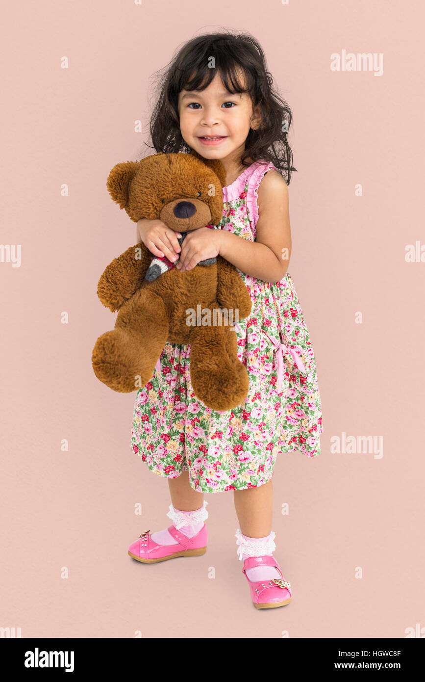 Kid Pose Standing Studio Concept Stock Photo - Alamy