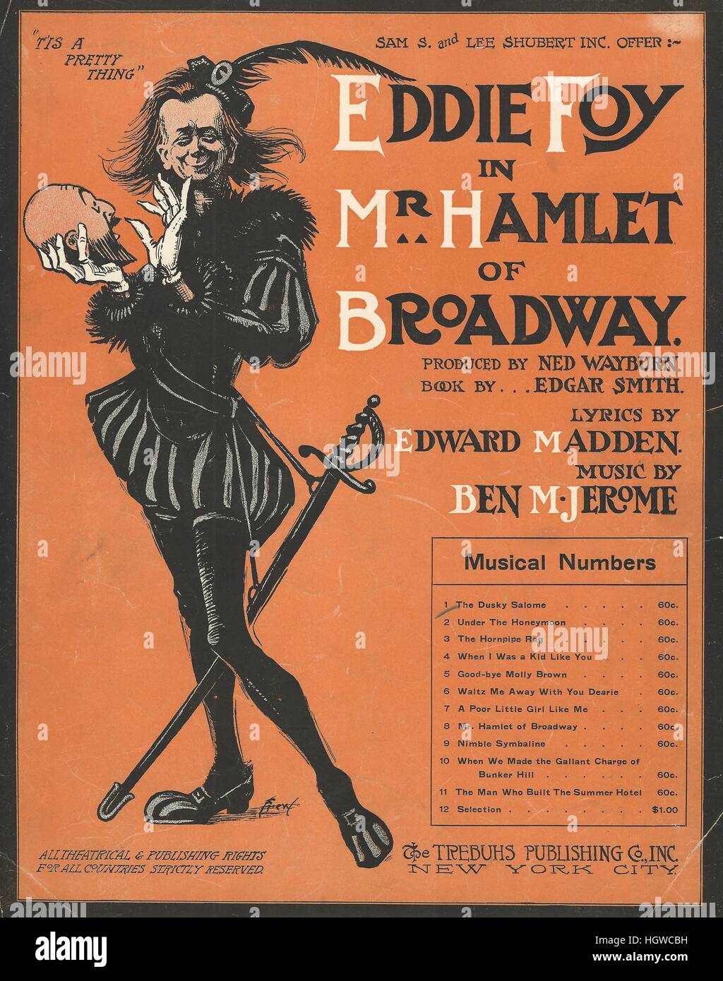 "Mr. Hamlet of Broadway" 1908 Musical Sheet Music Cover Stock Photo - Alamy