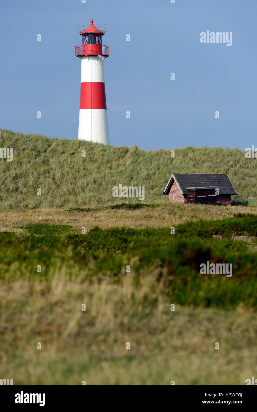Leuchtturm List-Ost, Ellenbogen, Sylt, nordfriesische Inseln ...