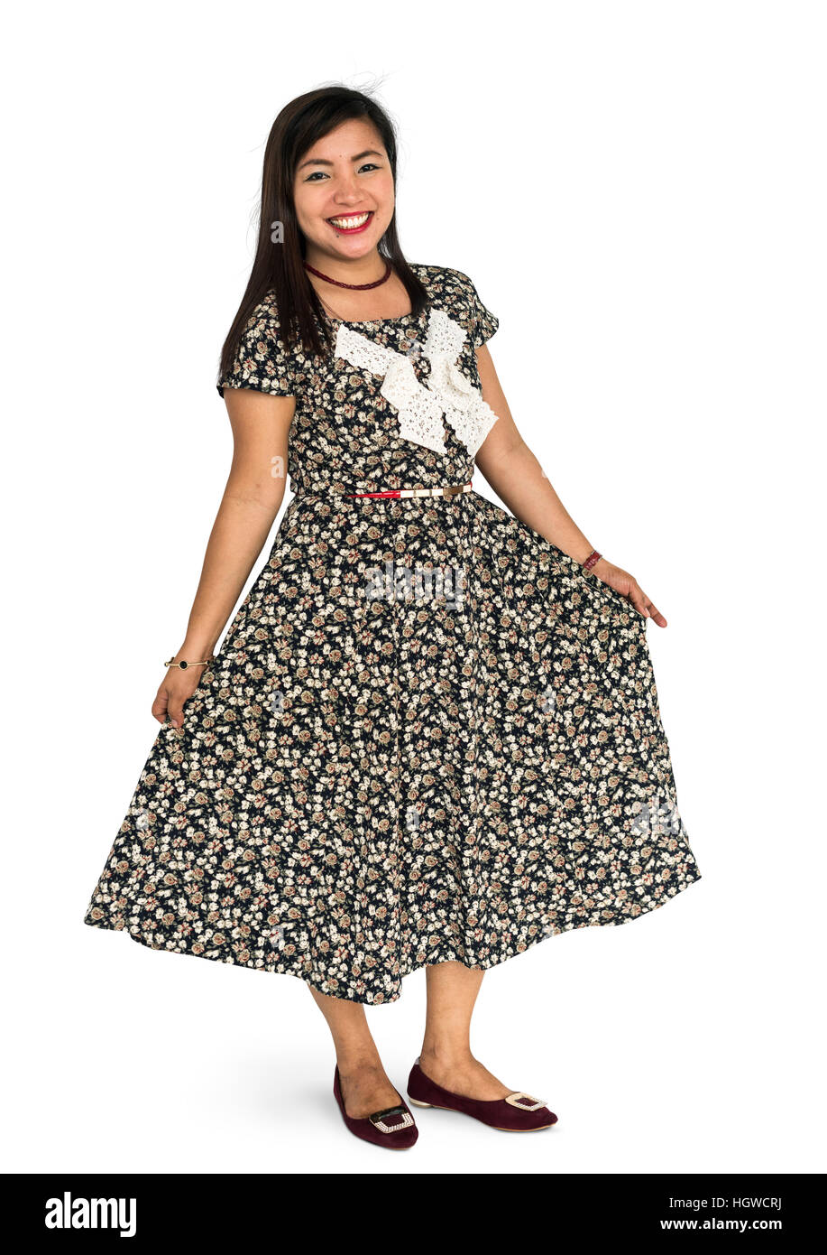Woman Cheerful Portrait Studio Concept Stock Photo - Alamy