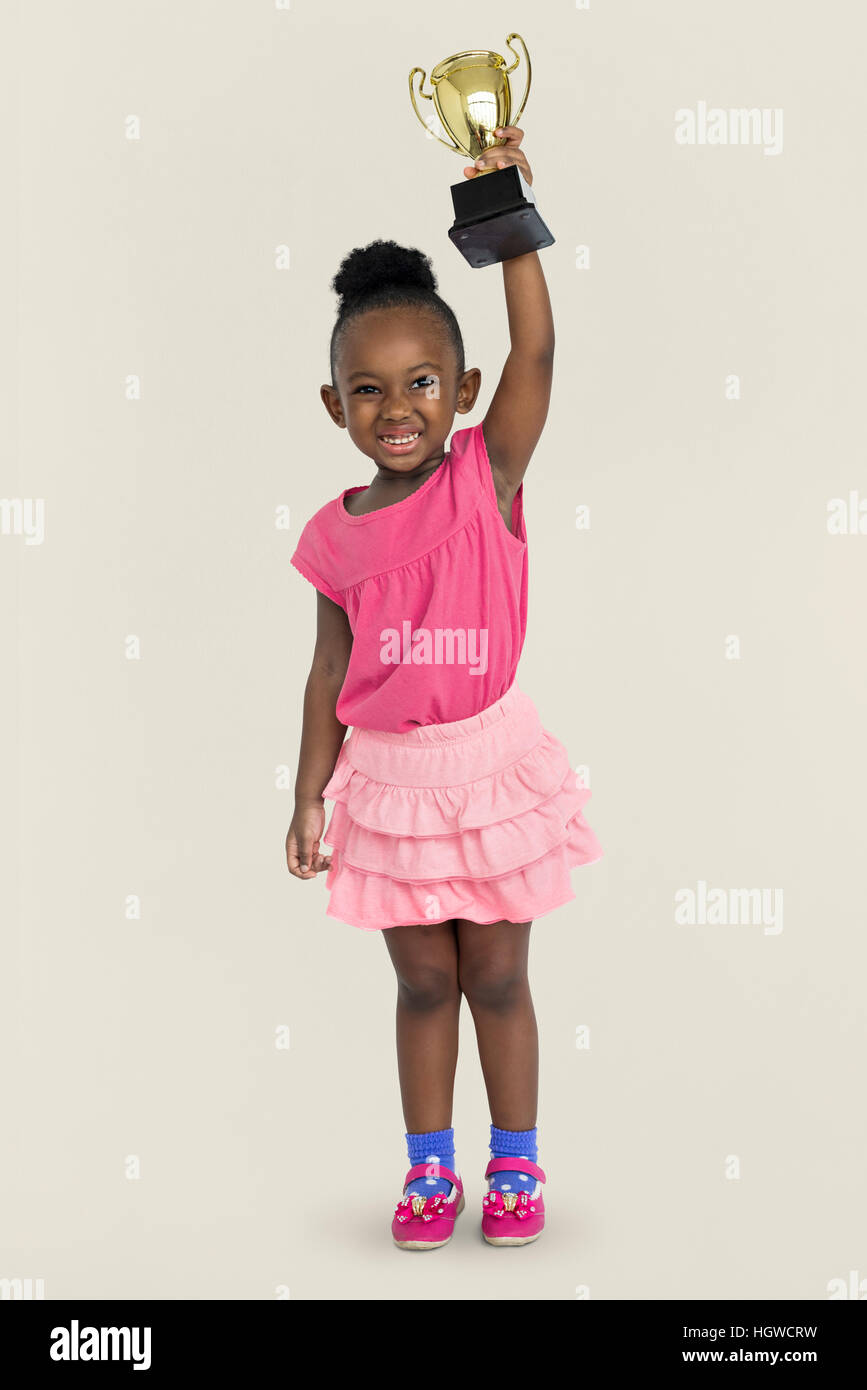 African Girl Won Prize Award Reward Portrait Concept Stock Photo - Alamy