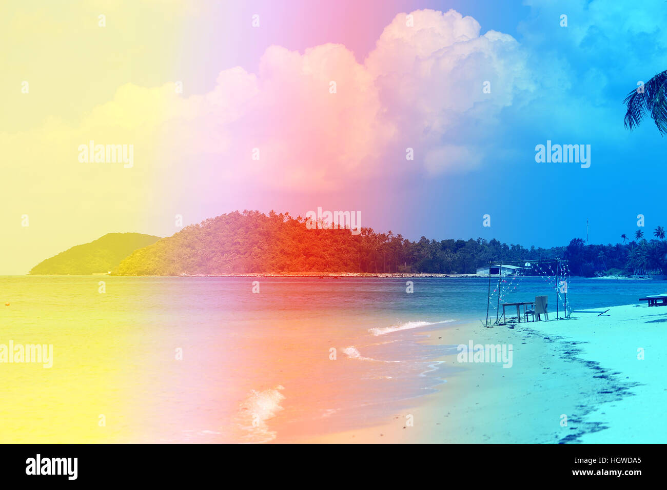 Photos landscape exotic coast of the island with palm trees Stock Photo ...