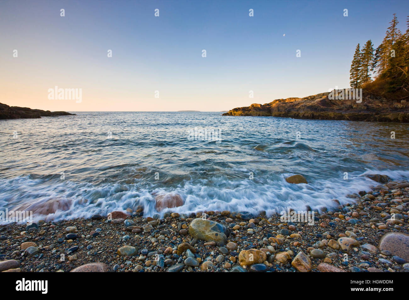 Early morning on Little Hunters Beach in Maine's Acadia National Park ...