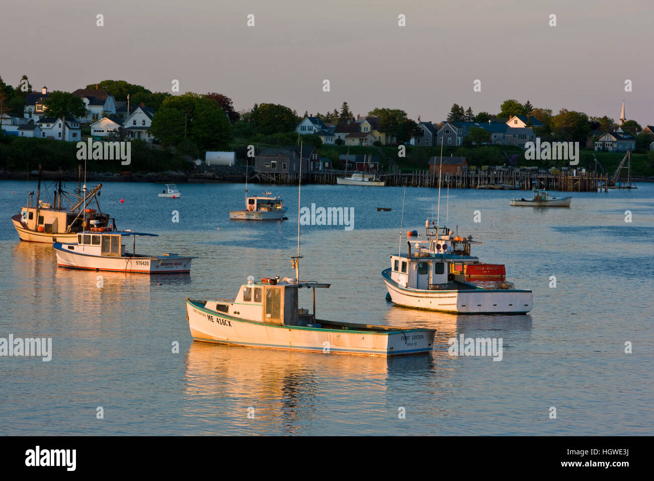 Jonesport Harbor just before sunset. Jonesport, Maine Stock Photo - Alamy