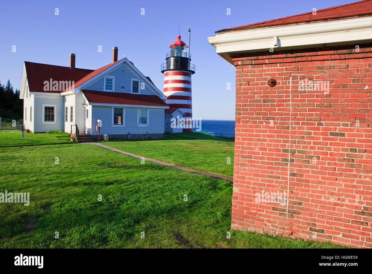 West Quoddy Head Light at Quoddy Head State Park in Lubec, Maine ...