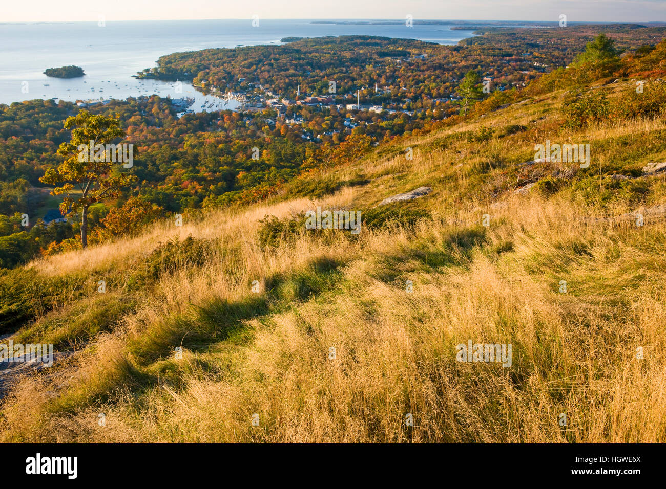 Camden, Maine as seen from Mount Battie in Camden Hills State Park ...