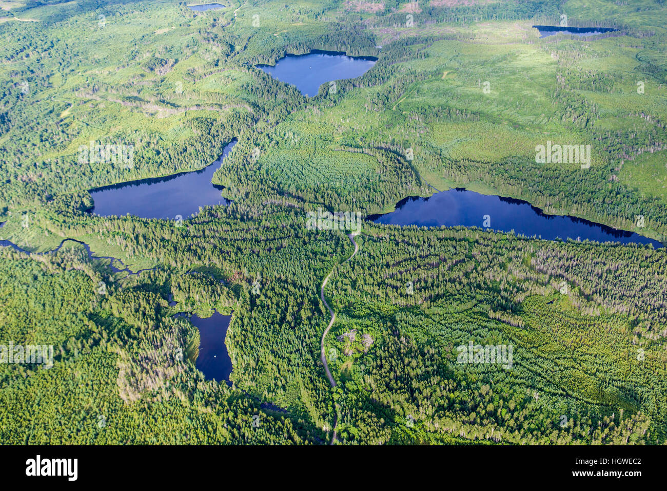Durgin Pond (middle right), Little Berry Pond (middle left), Big Berry ...