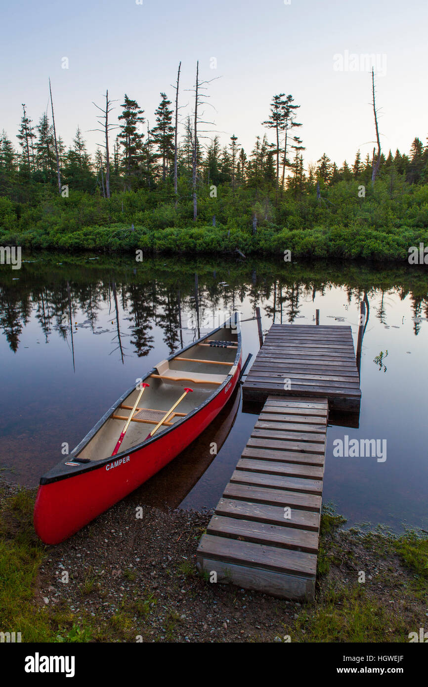 A canoe and boat dock on the Cold Stream "deadwater" above Upper Cold ...