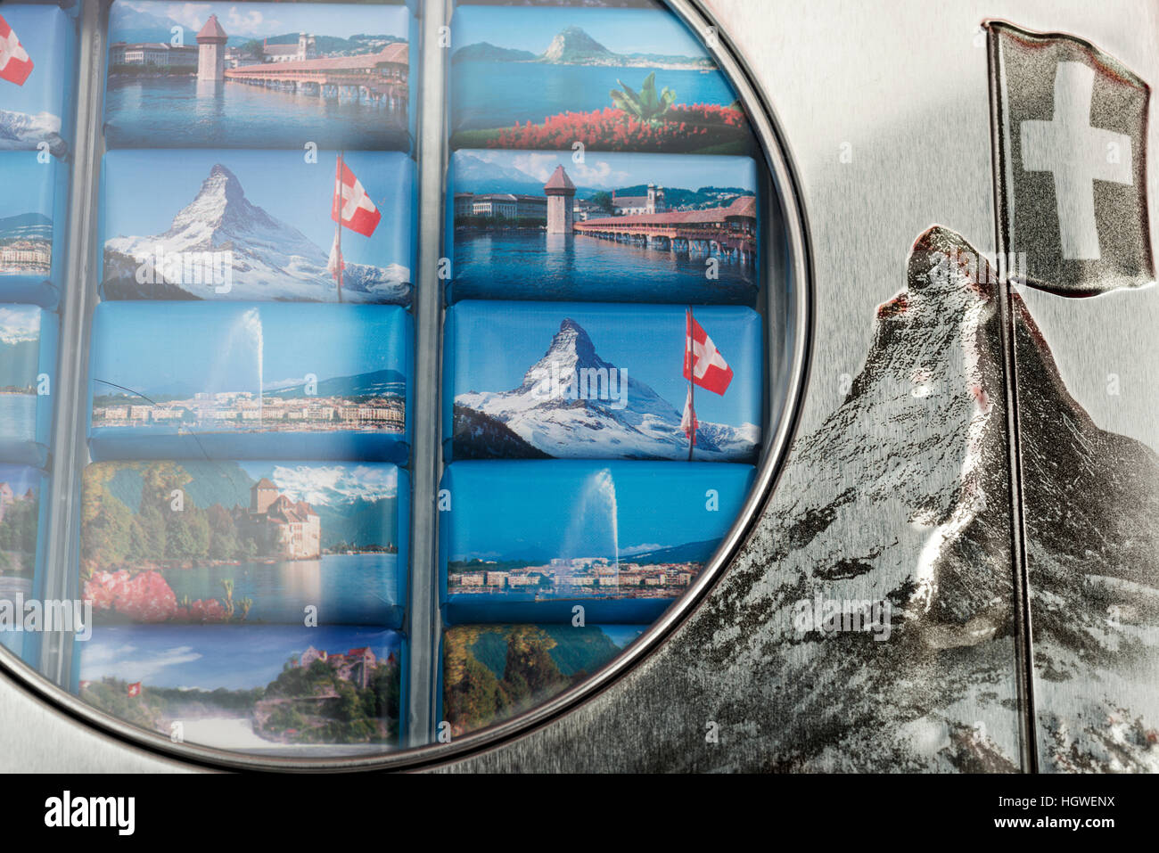 Swiss chocolate flag hi-res stock photography and images - Alamy