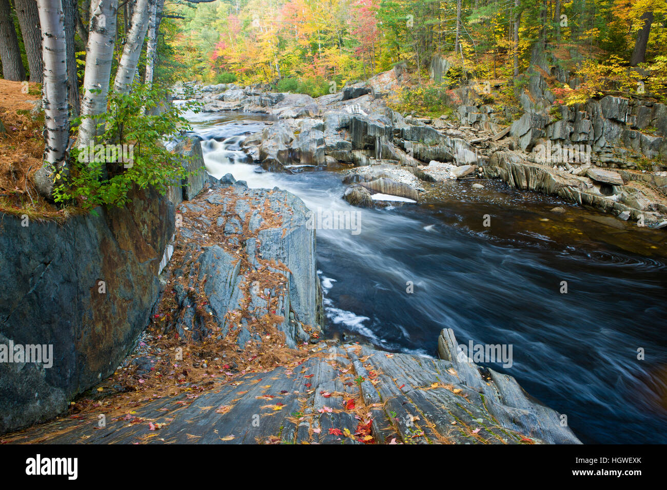 The falls in Coos Canyon in Byron, Maine. Fall Stock Photo - Alamy