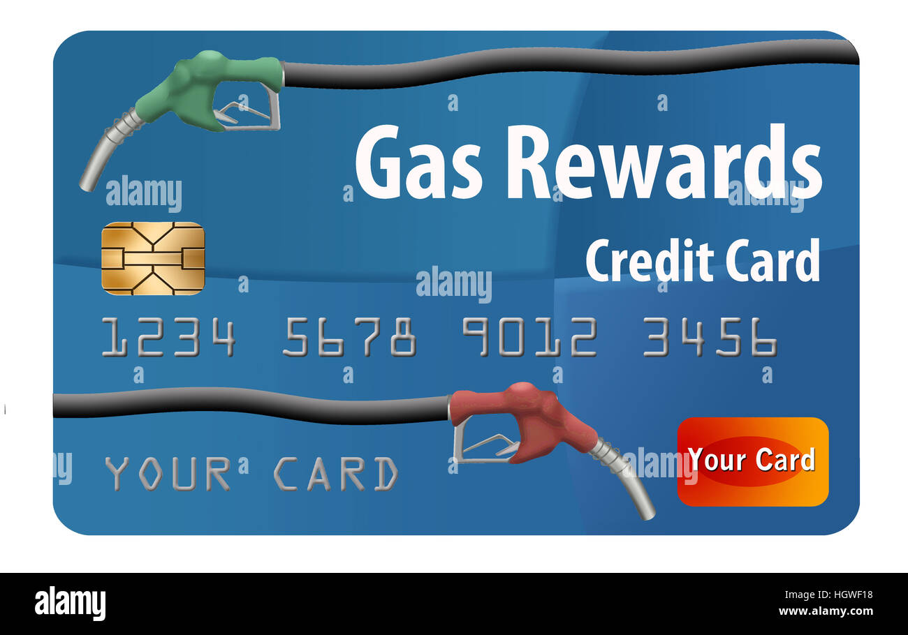 Gasoline rewards credit card isolated on white background Stock Photo ...