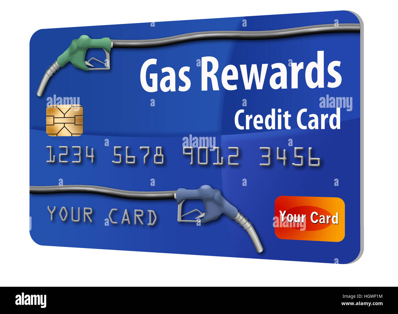 Gasoline rewards credit card isolated on white background Stock Photo ...