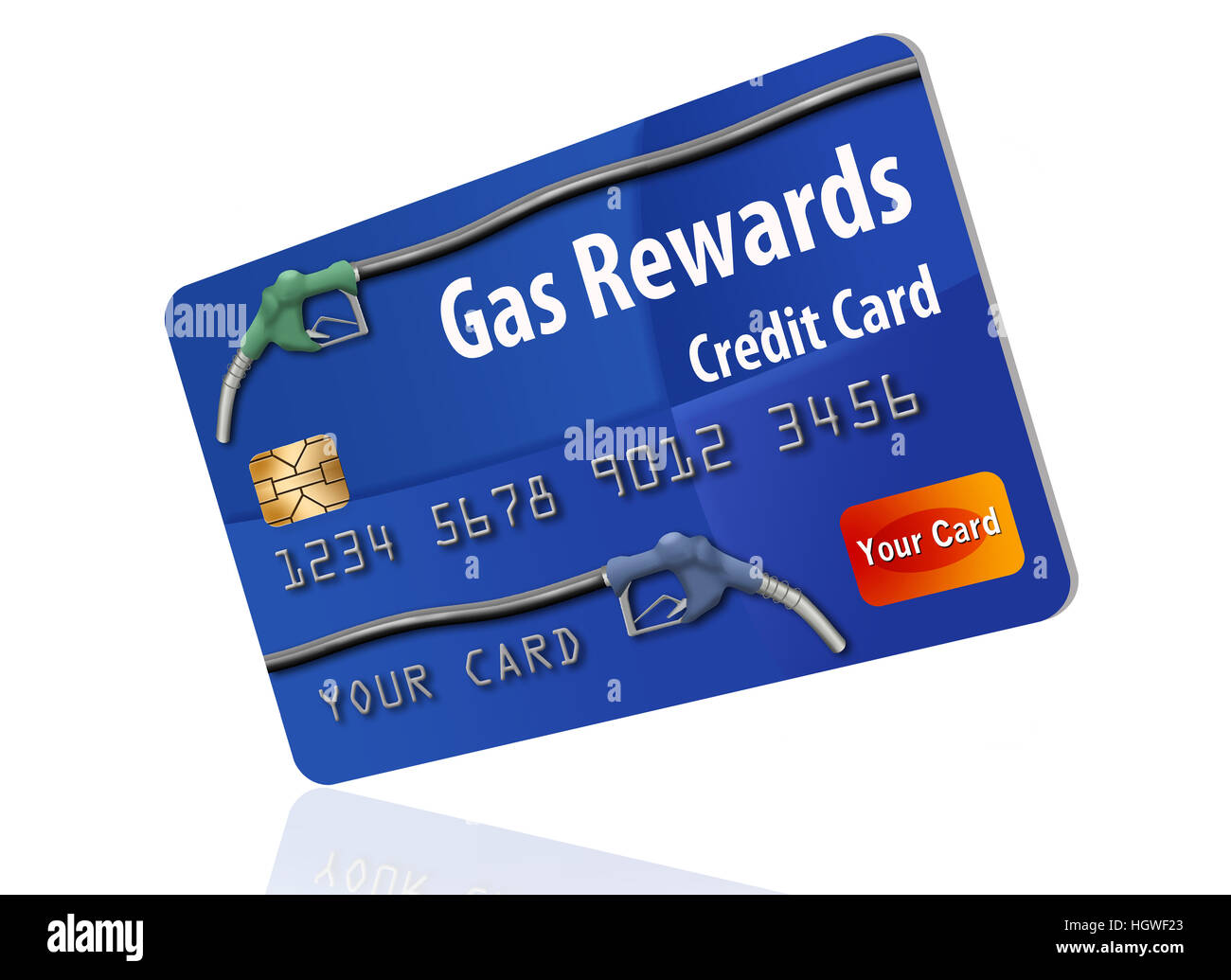 Gasoline rewards credit card isolated on white background Stock Photo ...