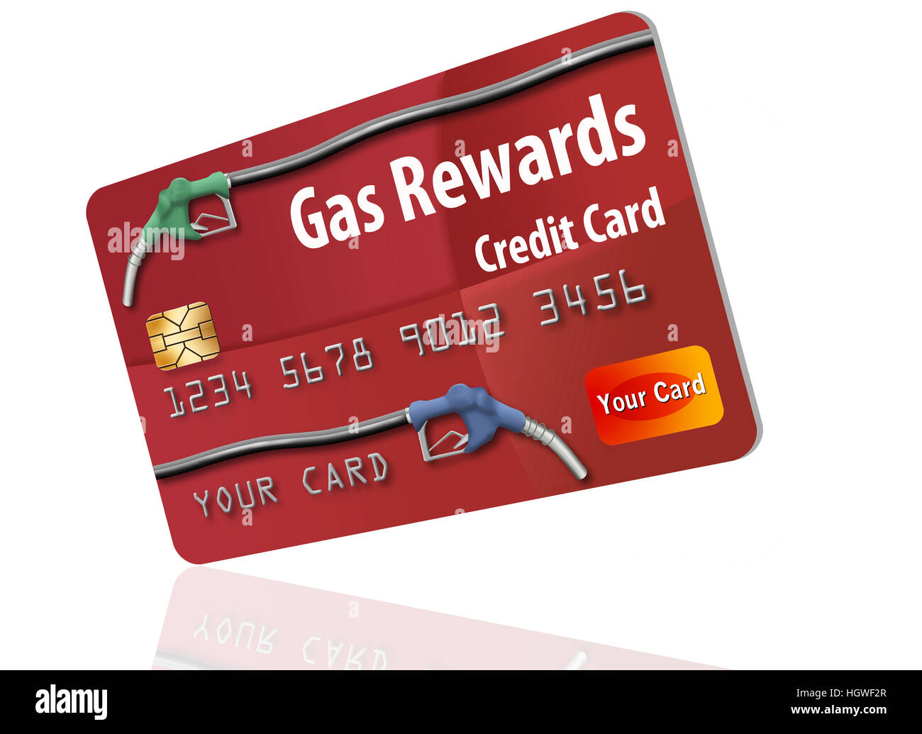 Gasoline rewards credit card isolated on white background Stock Photo ...