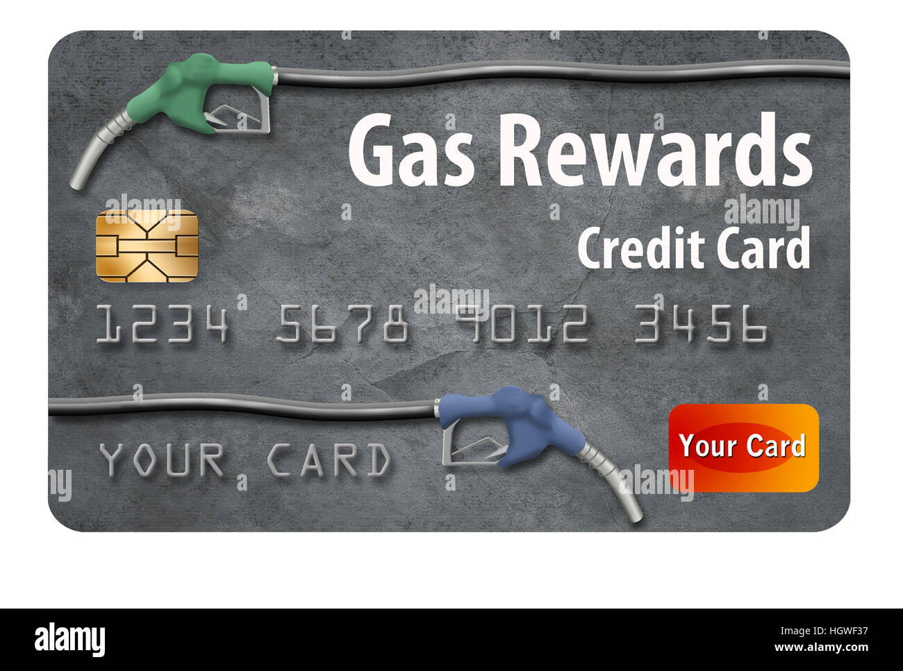 Gasoline rewards credit card isolated on white background Stock Photo ...