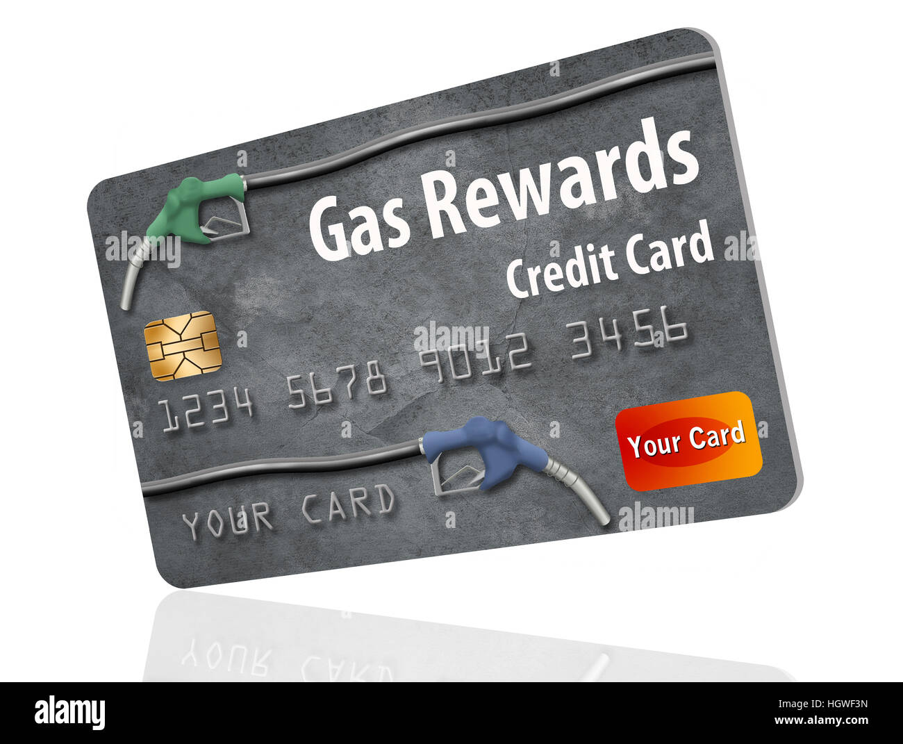 Gasoline rewards credit card isolated on white background Stock Photo ...
