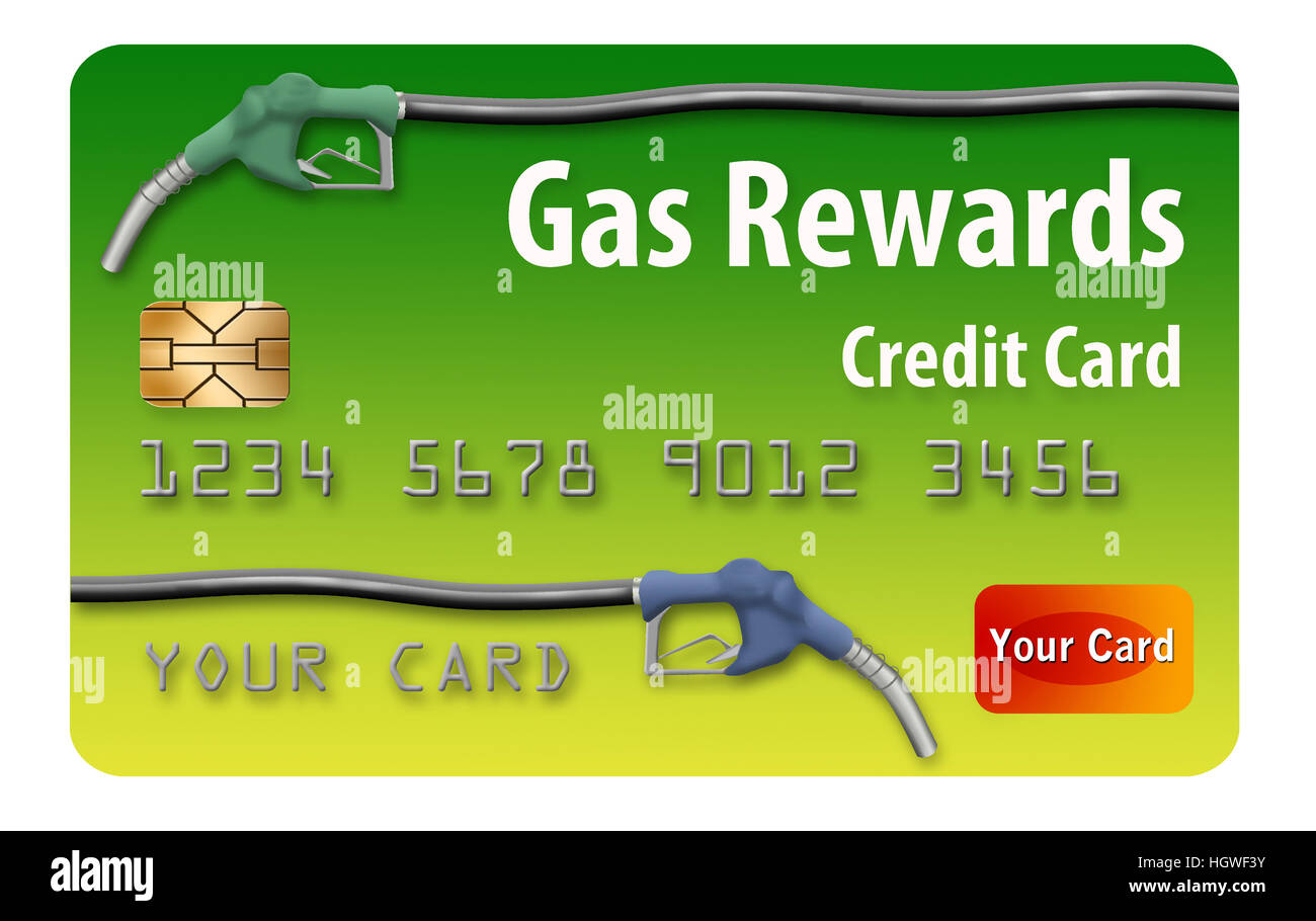 Gasoline rewards credit card isolated on white background Stock Photo ...